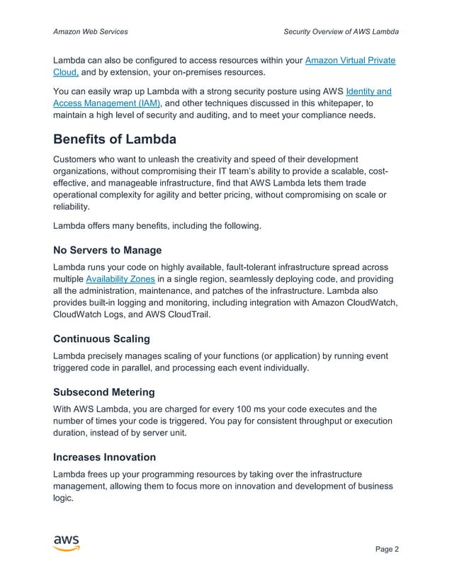 Overview aws-lambda-security | PDF