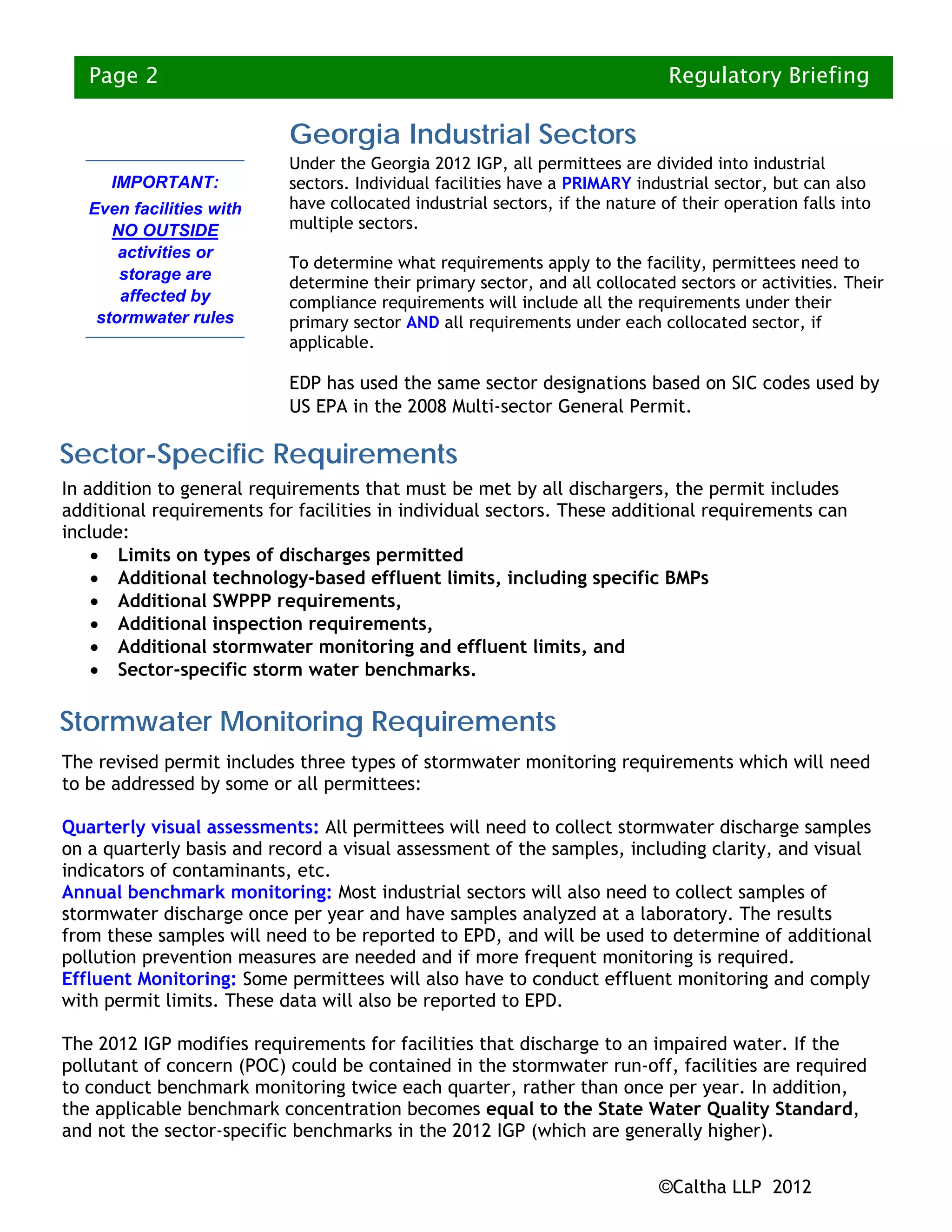 Overview of Georgia EDP Industrial Stormwater Permit | PDF