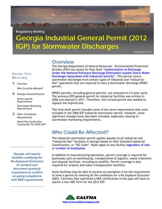 Overview of Georgia EDP Industrial Stormwater Permit | PDF