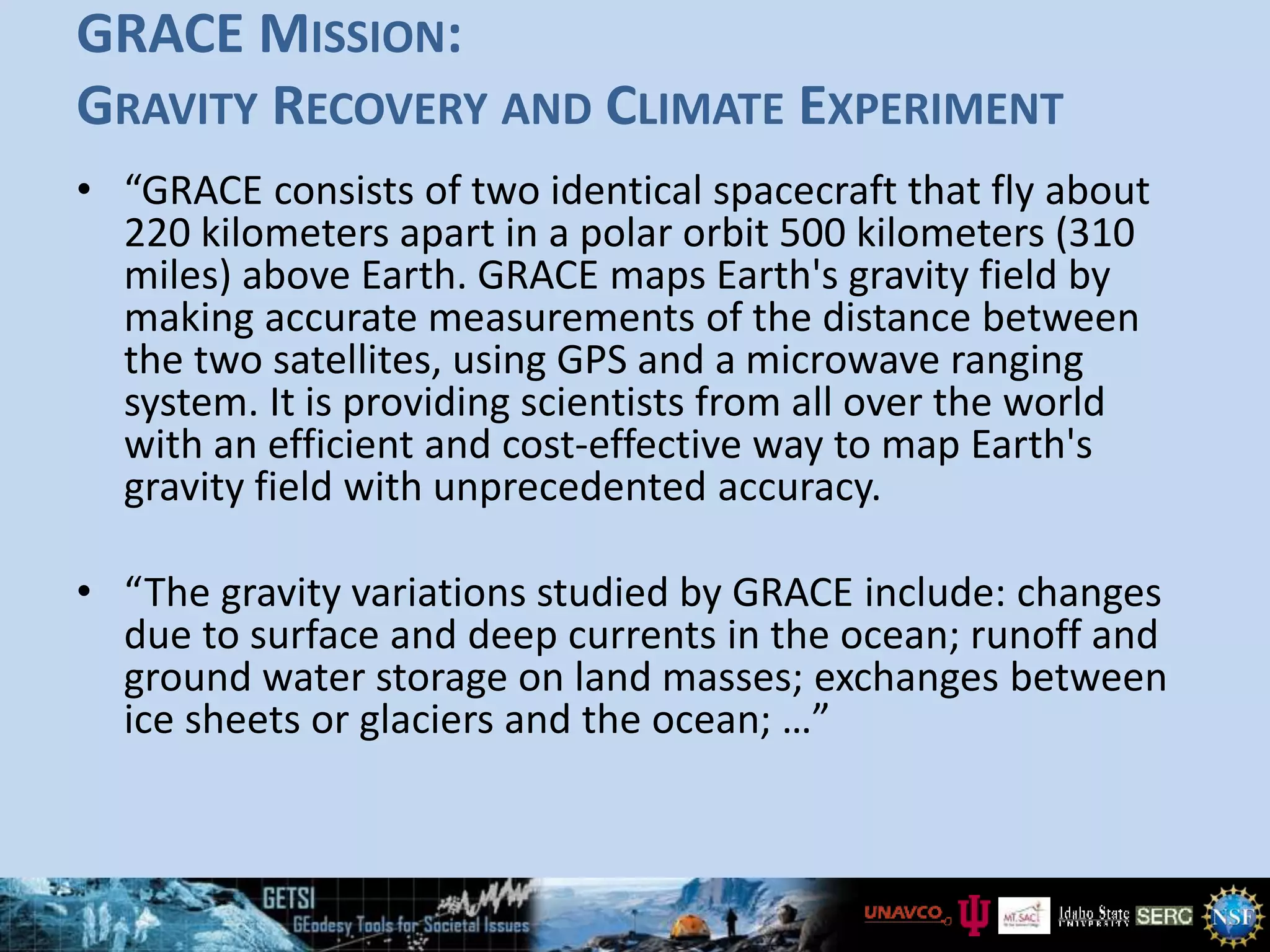 Overview of how GRACE satellites measure mass changes | PPTX