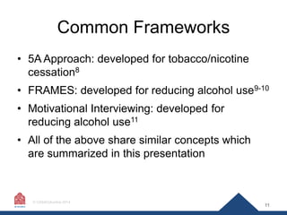 Overview of Brief Intervention for Risky Substance Use in Primary Care ...