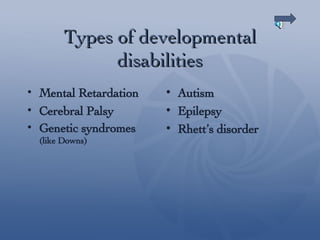 Overview Of Developmentally Disabled | PPT