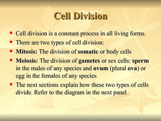 Overview of ;Genetics and Cell Division | PPT | Infertility ...