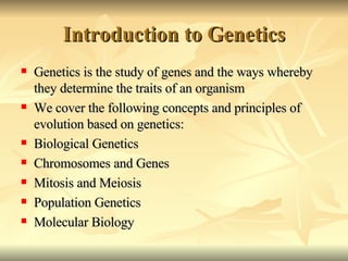 Overview of ;Genetics and Cell Division | PPT