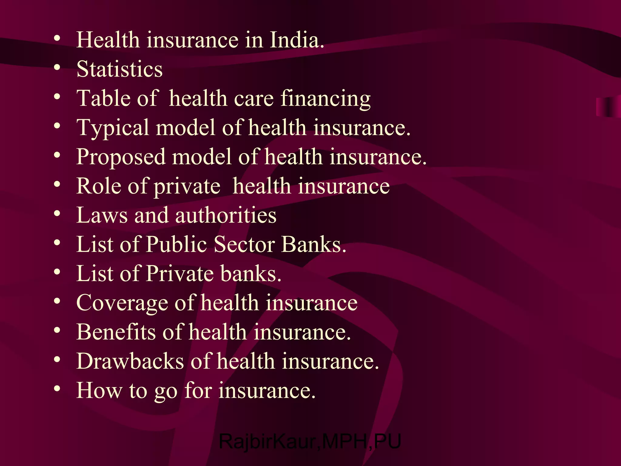 Health Insurance-An Overview | PPT