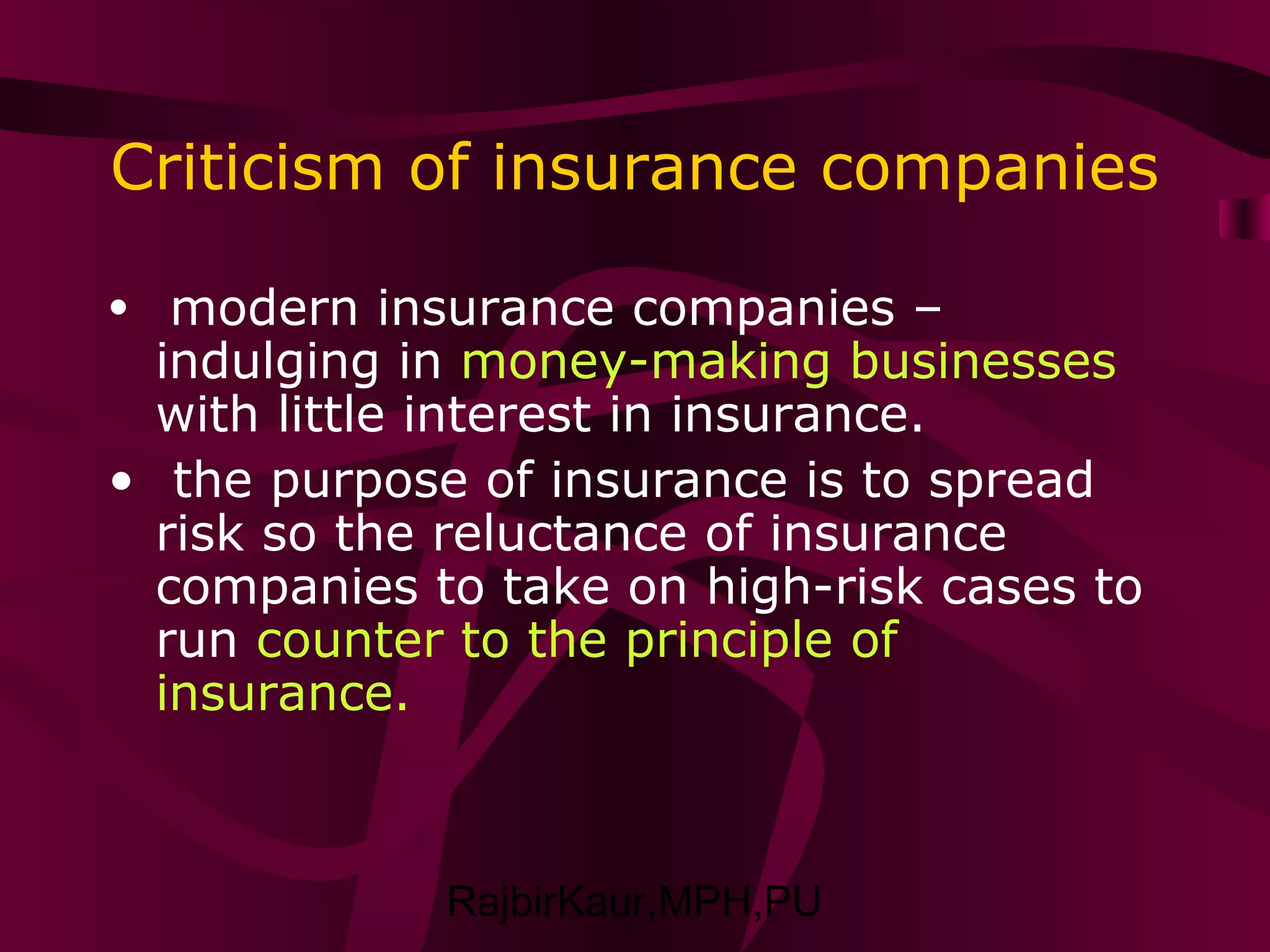 Health Insurance-An Overview | PPT