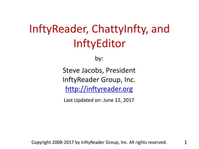 Overview of InftyReader, ChattyInfty, and InftyEditor | PPT