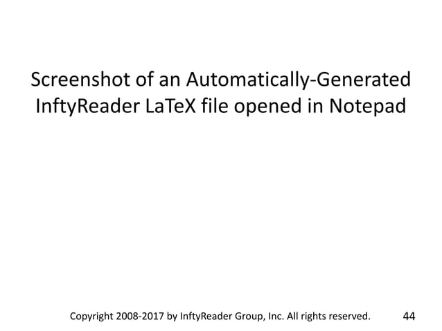 Overview of InftyReader, ChattyInfty, and InftyEditor | PPT