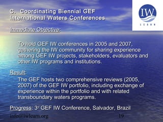 Overview of IW:LEARN Activities | PPT