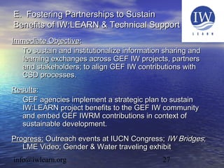 Overview of IW:LEARN Activities | PPT