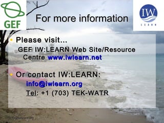 Overview of IW:LEARN Activities | PPT