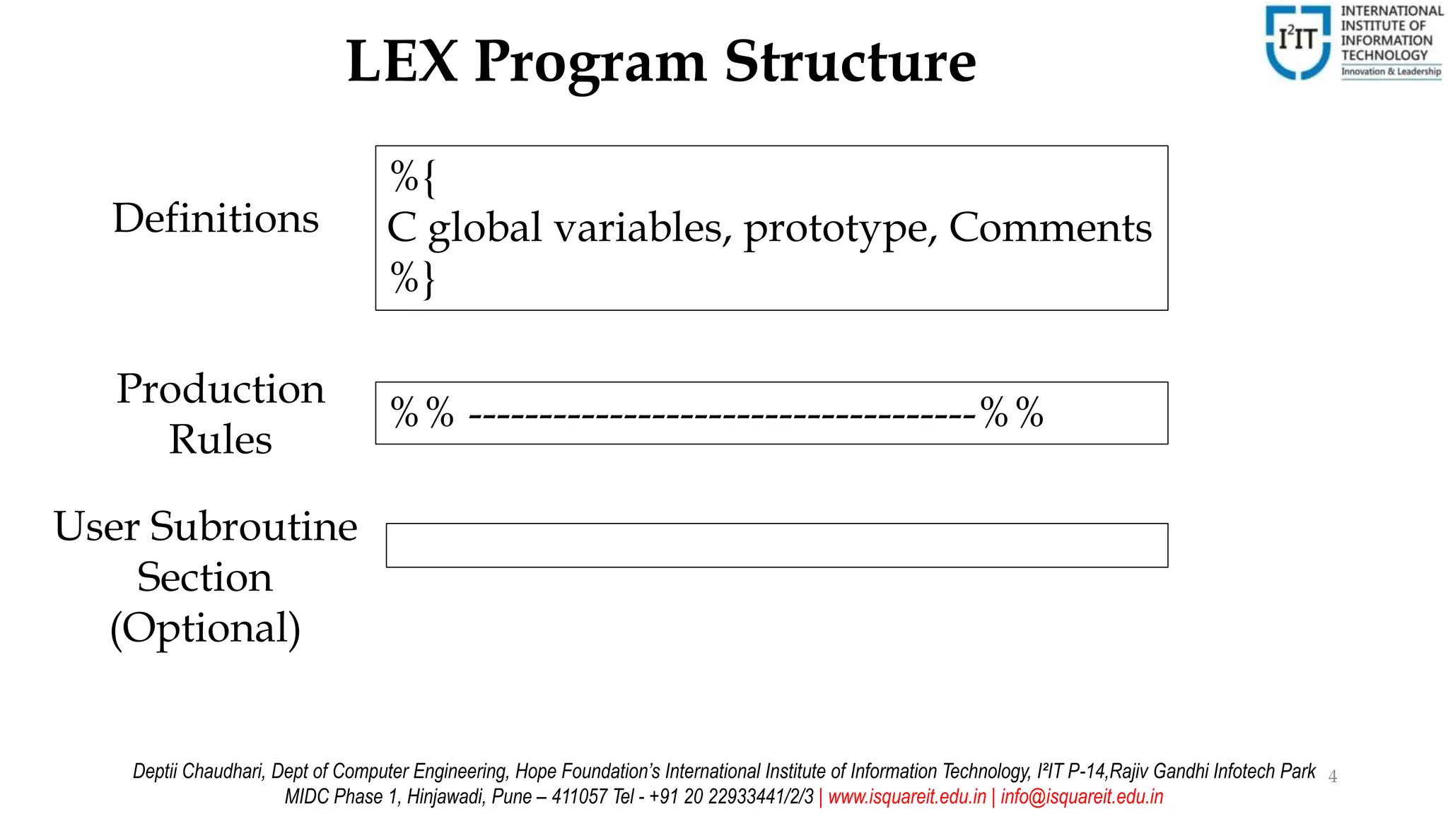 Systems Programming & Operating Systems - Overview of LEX-and-YACC | PPT
