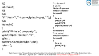 Systems Programming & Operating Systems - Overview of LEX-and-YACC | PPT