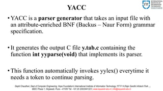Systems Programming & Operating Systems - Overview of LEX-and-YACC | PPT