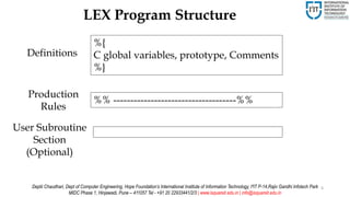 Systems Programming & Operating Systems - Overview of LEX-and-YACC | PPT
