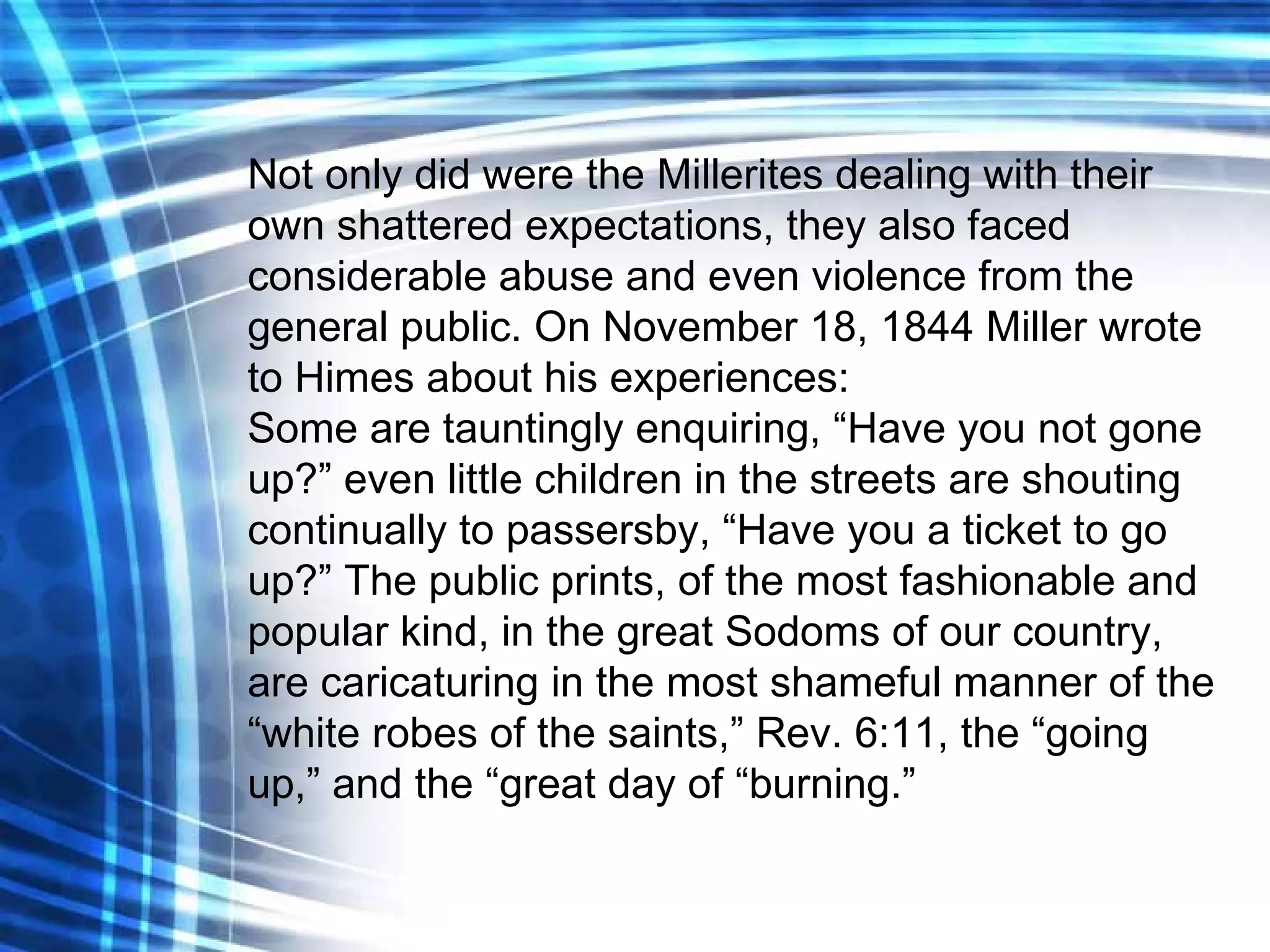 Overview of Millerism | PPT