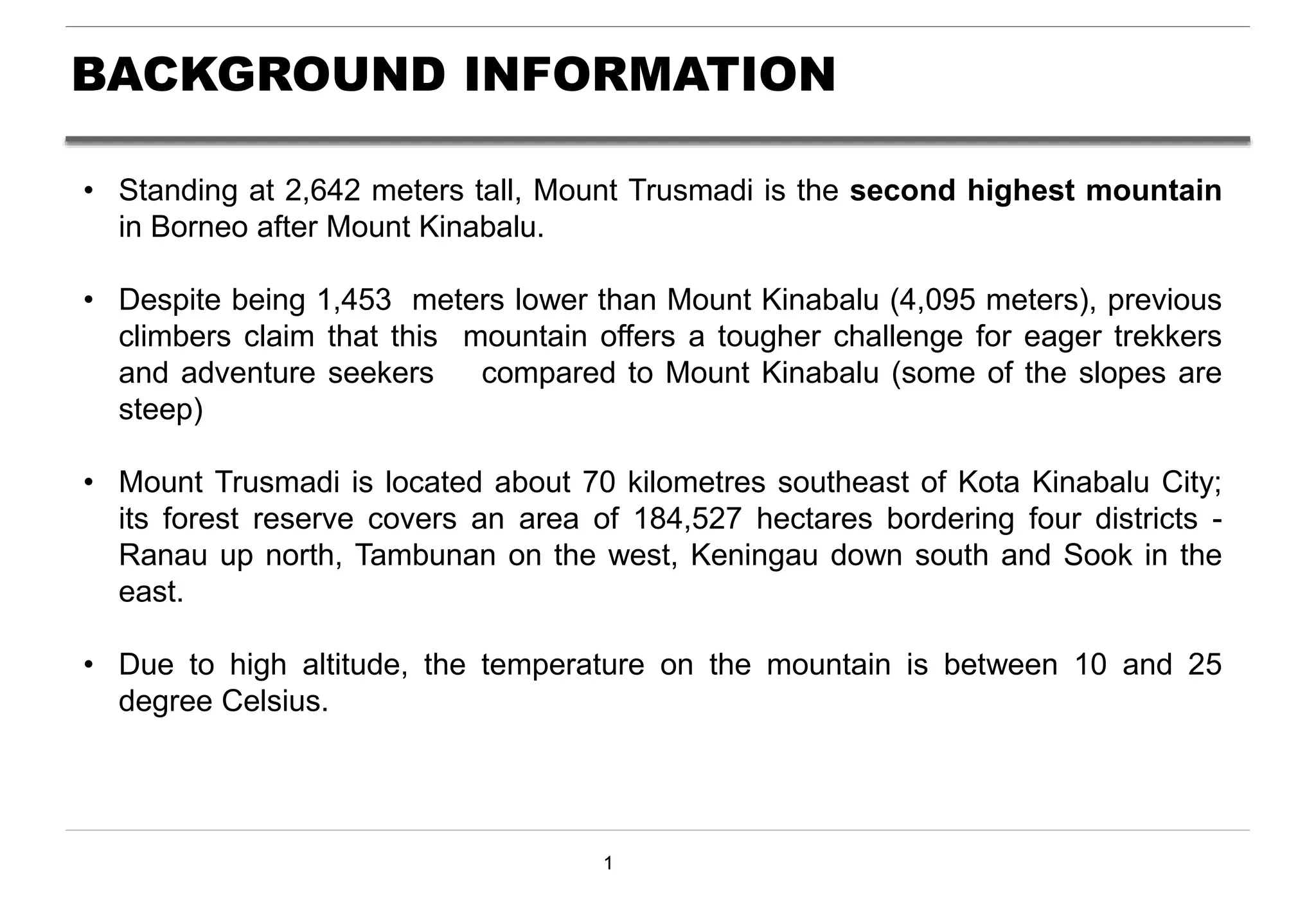 Overview of Mount Trus Madi | PPTX