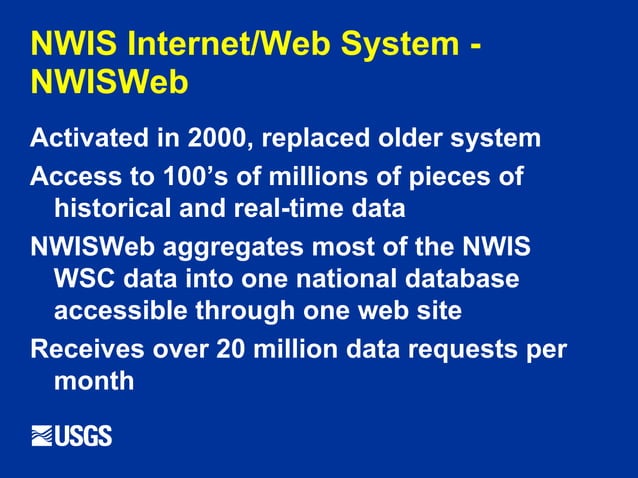 Overview of National Water Information System (NWIS) (Trapanese) | PPT