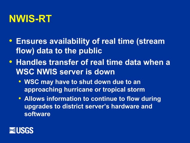 Overview of National Water Information System (NWIS) (Trapanese) | PPT