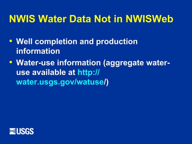 Overview of National Water Information System (NWIS) (Trapanese) | PPT