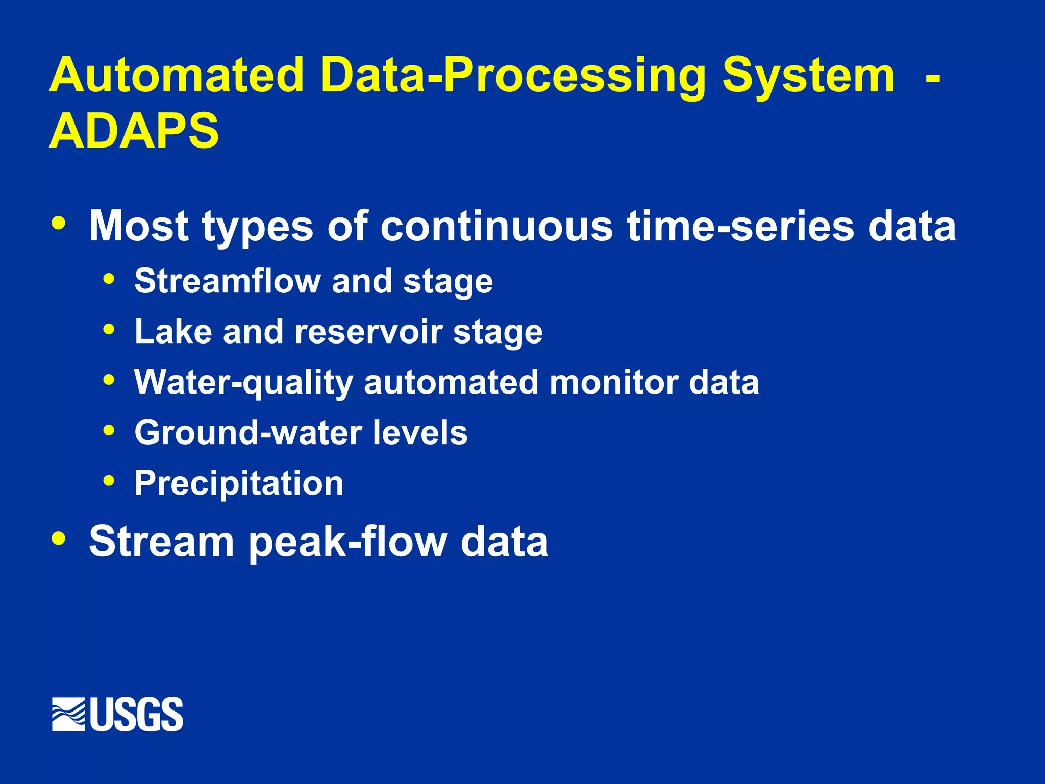 Overview of National Water Information System (NWIS) (Trapanese) | PPT