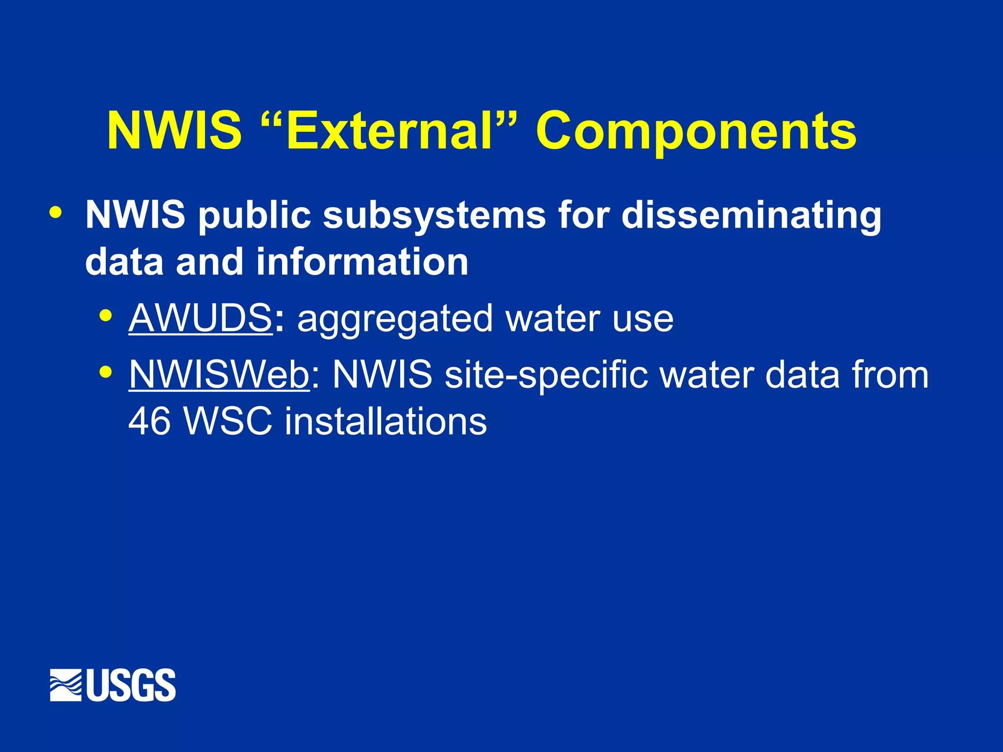 Overview of National Water Information System (NWIS) (Trapanese) | PPT