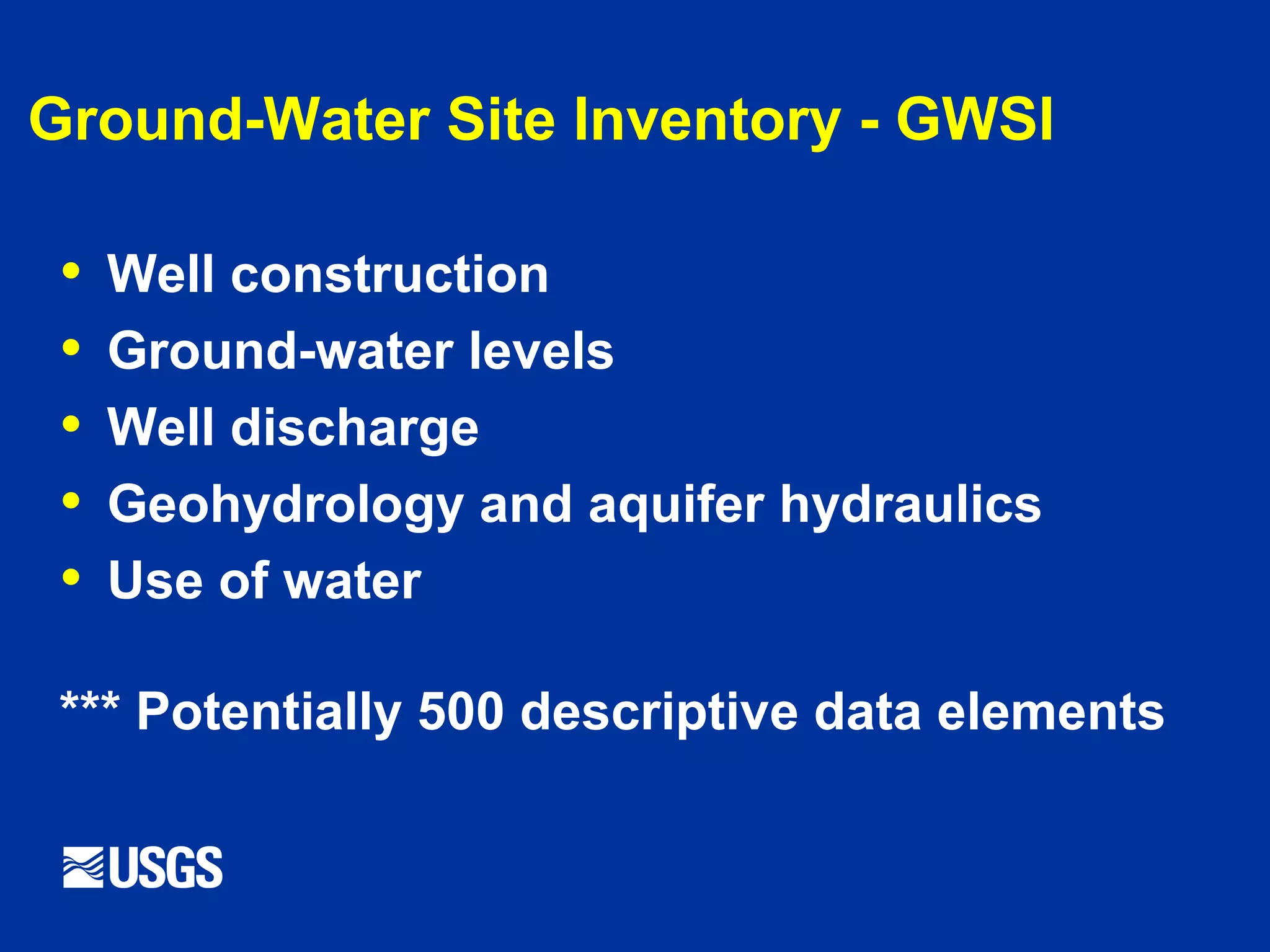 Overview of National Water Information System (NWIS) (Trapanese) | PPT