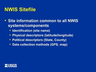 Overview of National Water Information System (NWIS) (Trapanese) | PPT