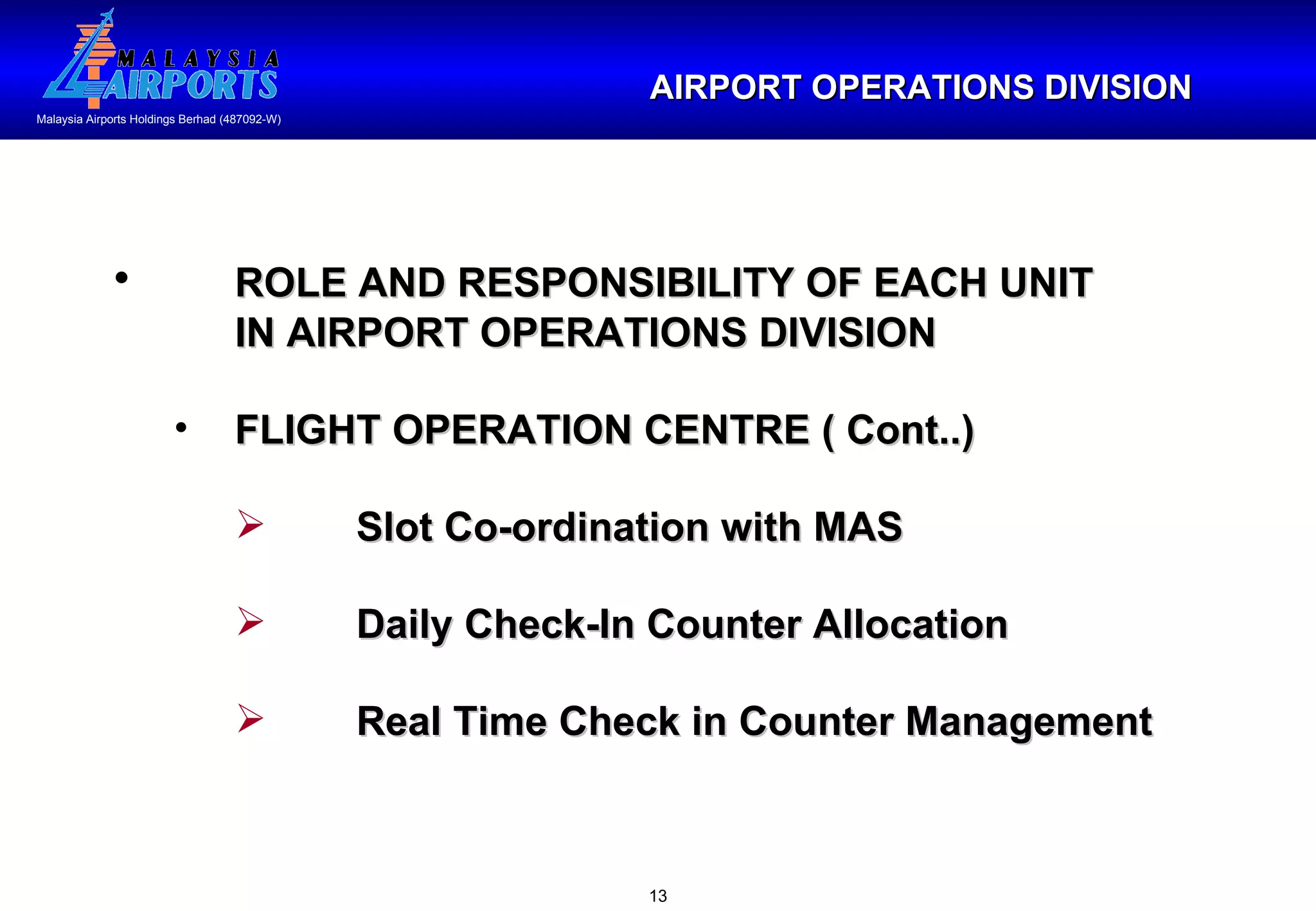 overview on airport operation | PPT