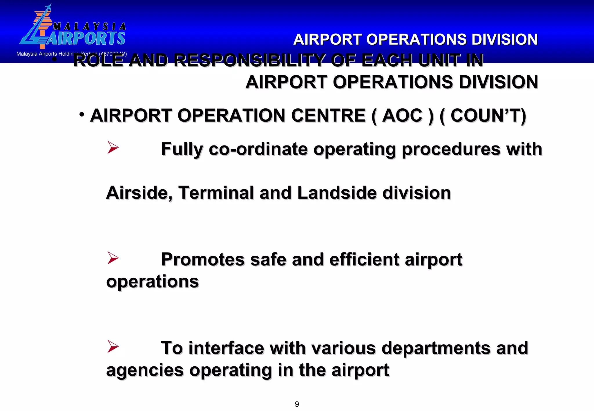 overview on airport operation | PPT | Air Travel | Travel Type
