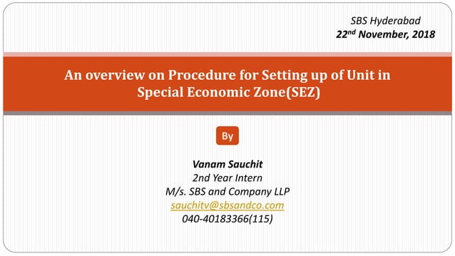 Overview on-procedure-for-setting-up-of-sez-unit | PDF