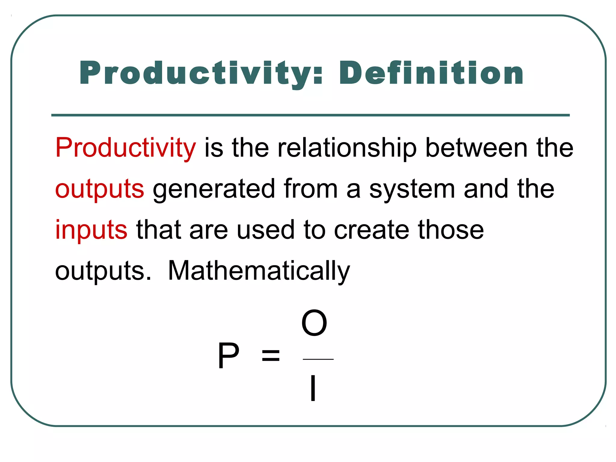 Overview -productivity management | PPT