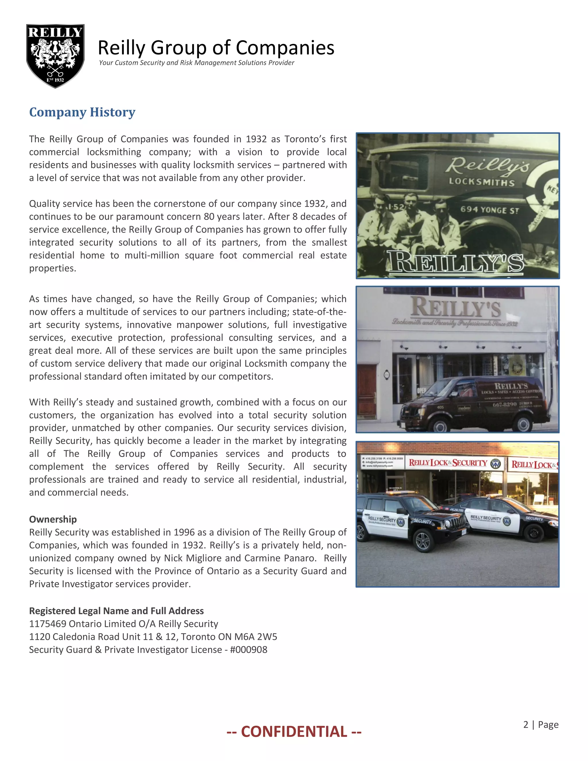 Overview of The Reilly Group of Companies, www.reilly-group.com