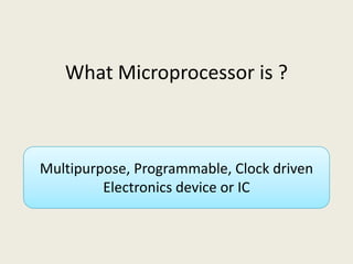 Microprocessor Part 1 | PPT