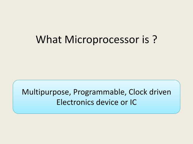 Microprocessor Part 1 | PPT