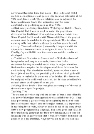 Overview1) Overview – The continued discussion of project implem.docx