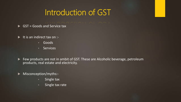 Overview about gst | PPT