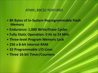 Overview and Applications 8051 Microcontrollers | PPT | Free Download