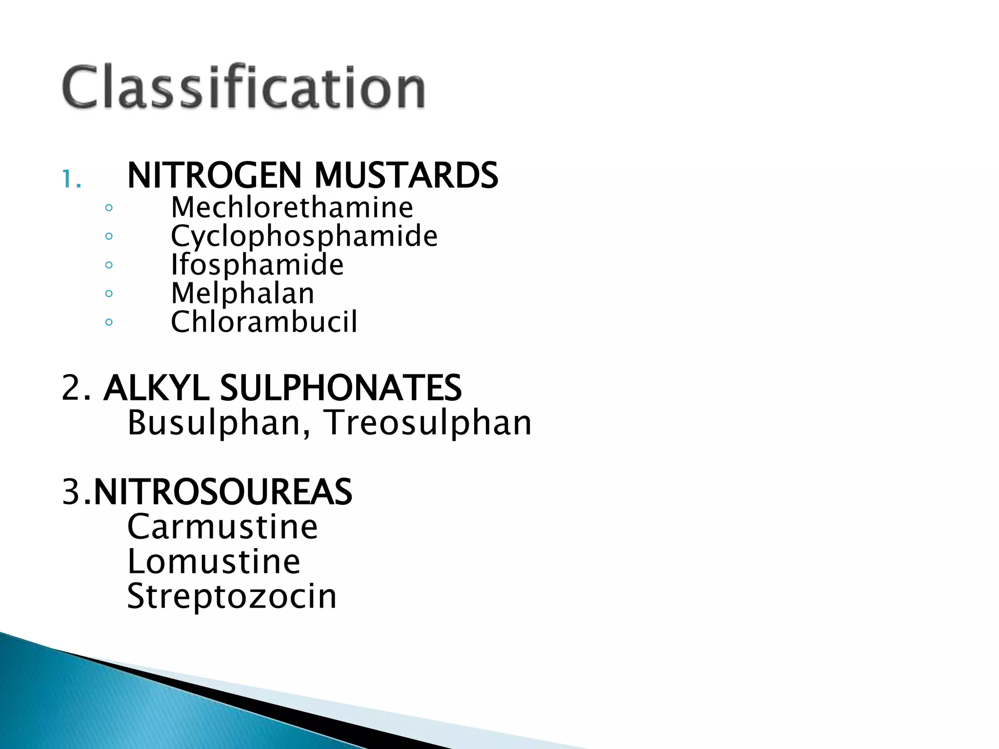 Overview and classification of chemotherapeutic agents and theory | PPTX