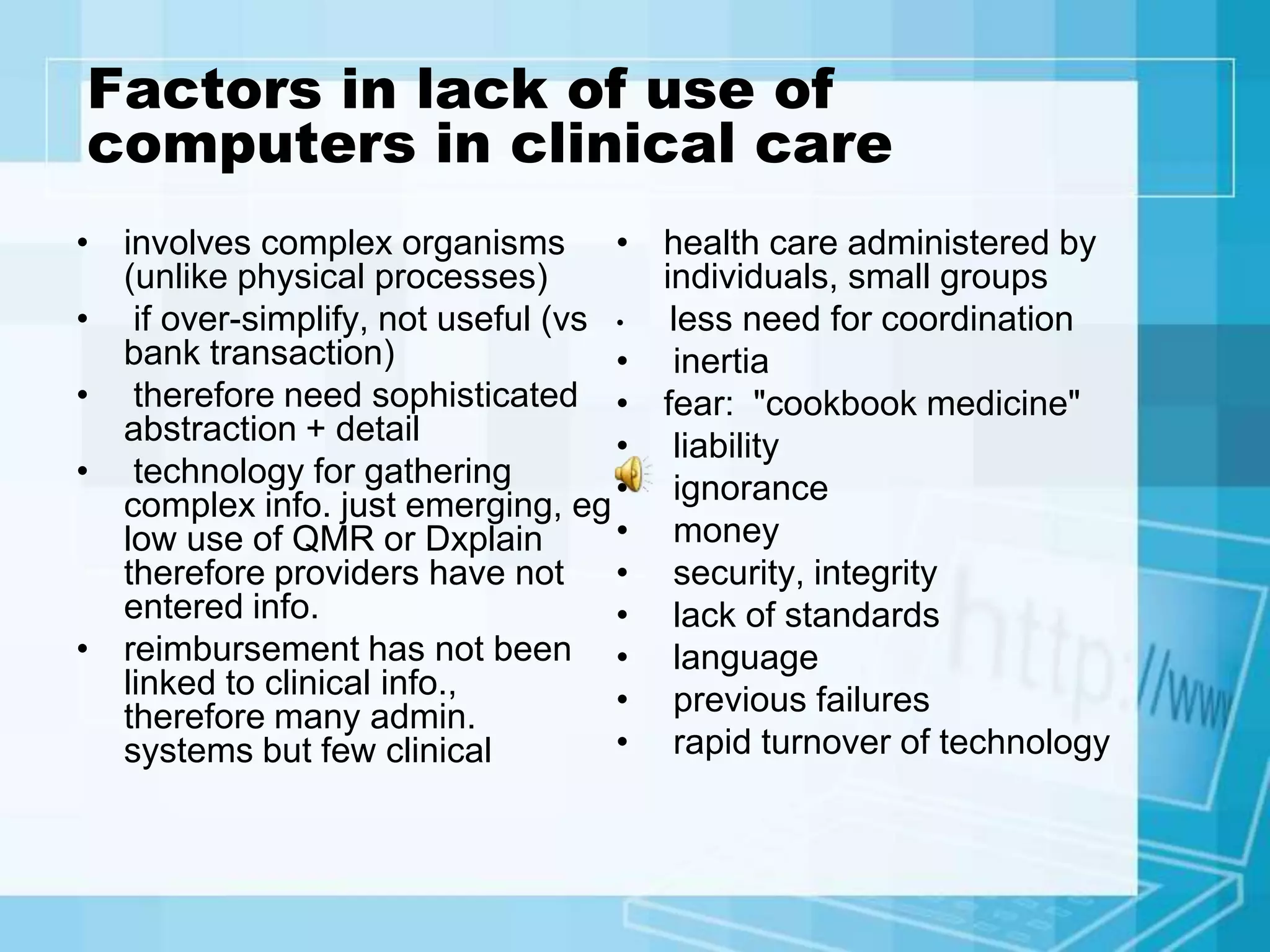 Overview and introduction to health informatics and dental informatics ...