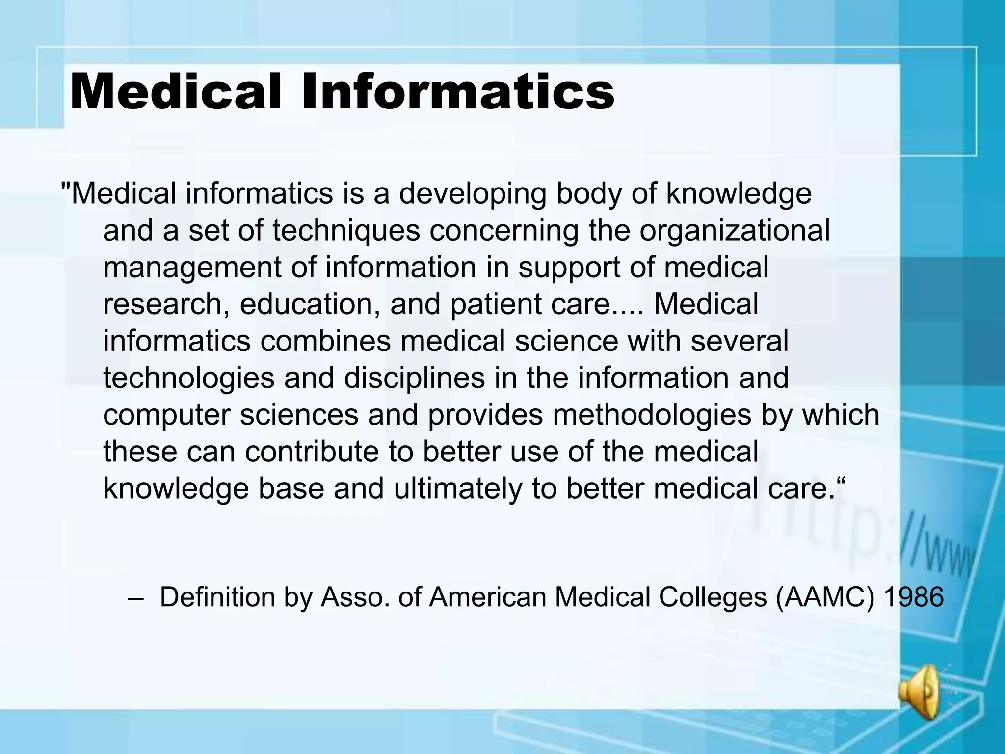 Overview and introduction to health informatics and dental informatics ...