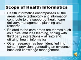 Overview and introduction to health informatics and dental informatics ...