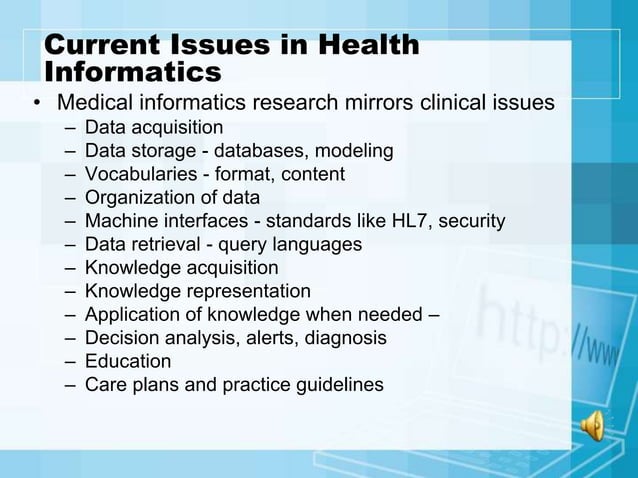 Overview and introduction to health informatics and dental informatics ...