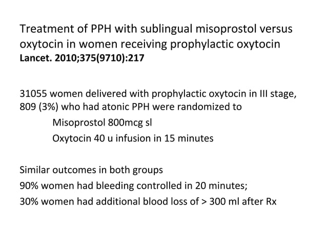Overview and medical management of pph | PPT