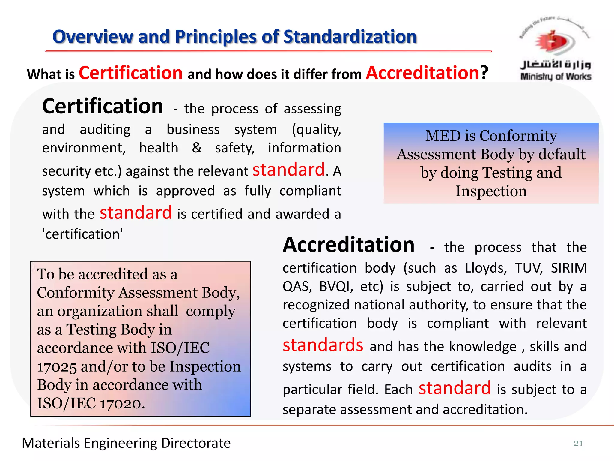 Overview And Principles Of Standardization 27 May 2008 | PPTX