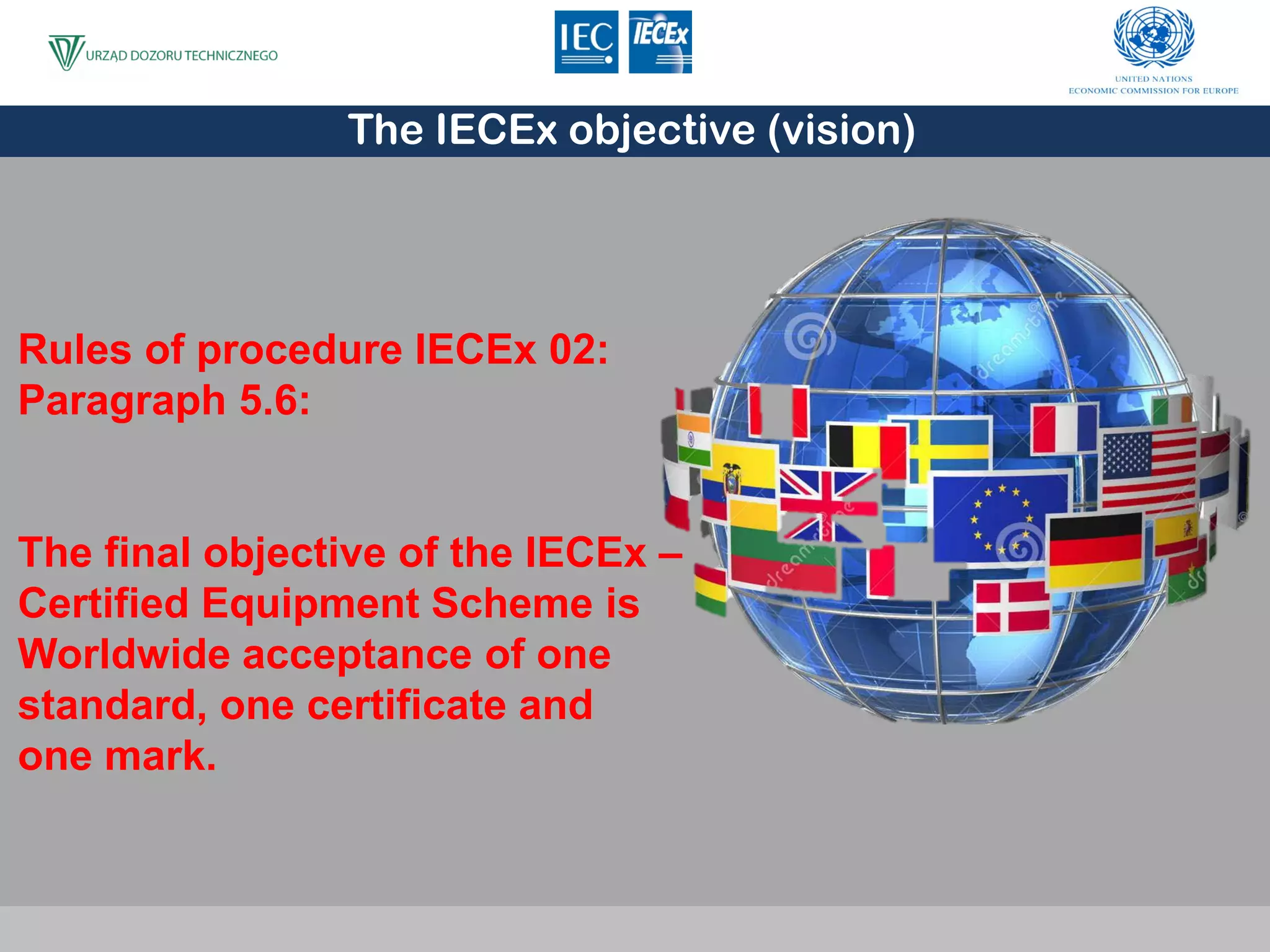 Overview and Vision of the IECEx International Certification System and the three operational ...