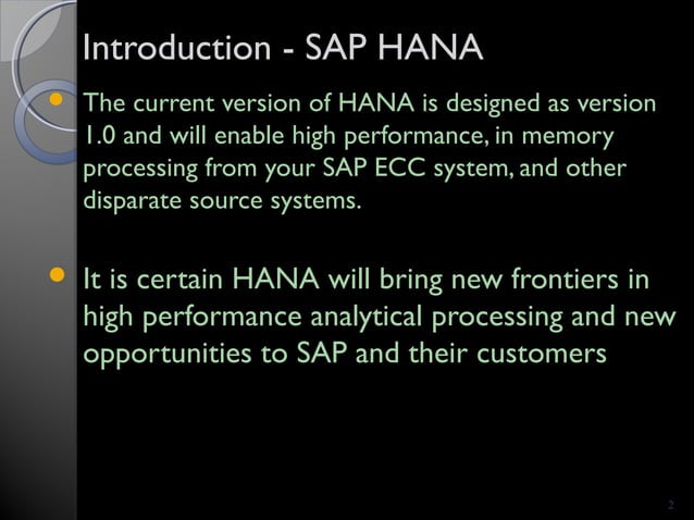 Overview and what is sap hana 1.0 online training | PPT