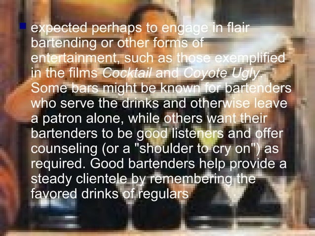 BARTENDING AND FLAIRTENDING | PPT