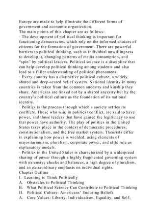 Overview Chapter 1Political Thinking and Political Culture B.docx ...