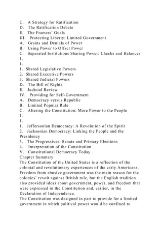 Overview Chapter 1Political Thinking and Political Culture B.docx ...